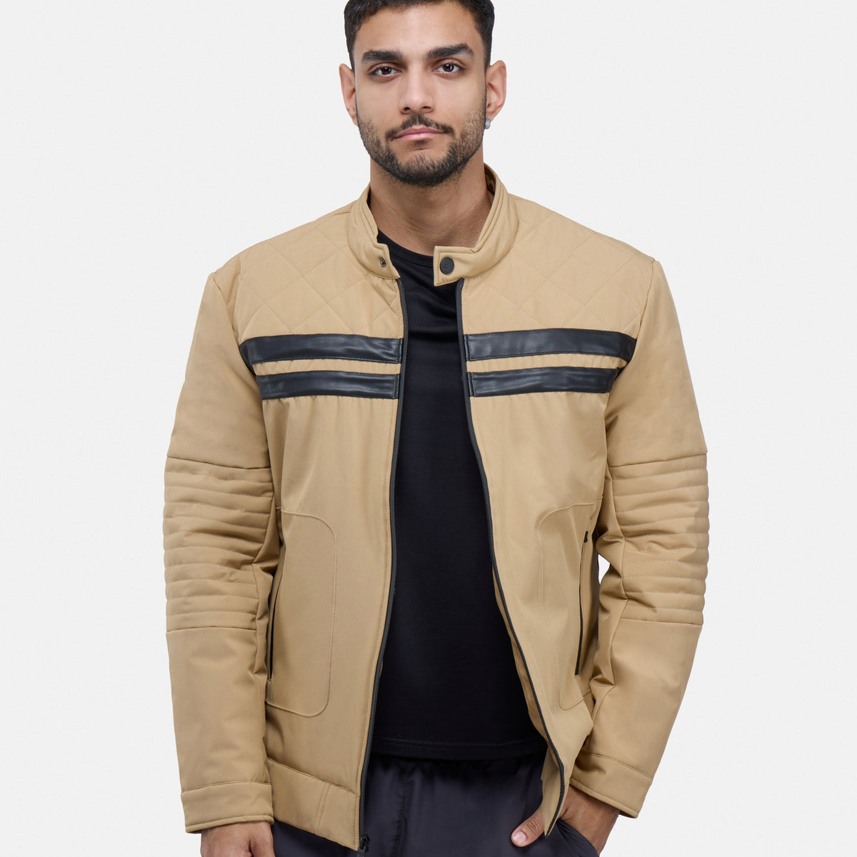 X RAY Men's Quilted Racer Jacket | XMJK-82006 – X-RAY JEANS